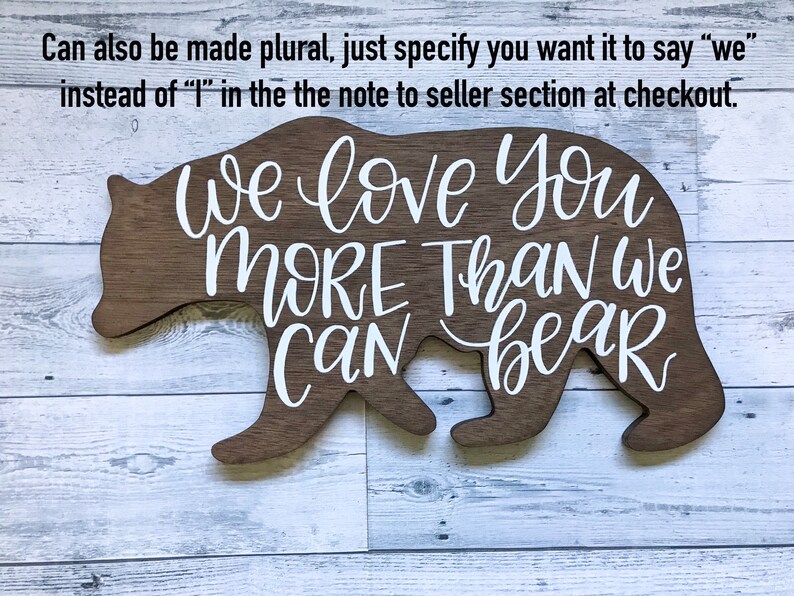 Wood Bear Sign Bear Wall Art Wooden Bear Cutout Nursery | Etsy