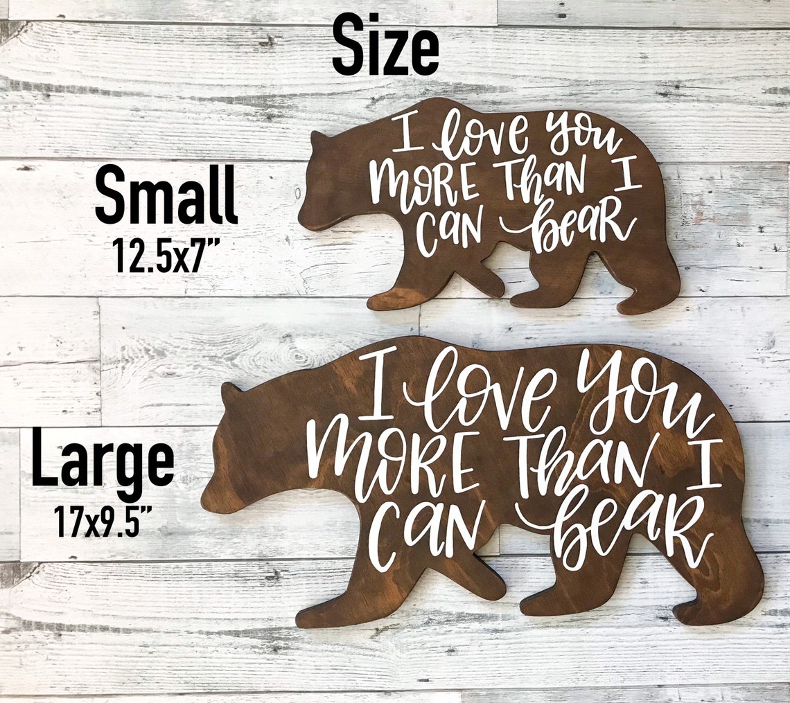 Wood Bear Sign Bear Wall Art Wooden Bear Cutout Nursery | Etsy