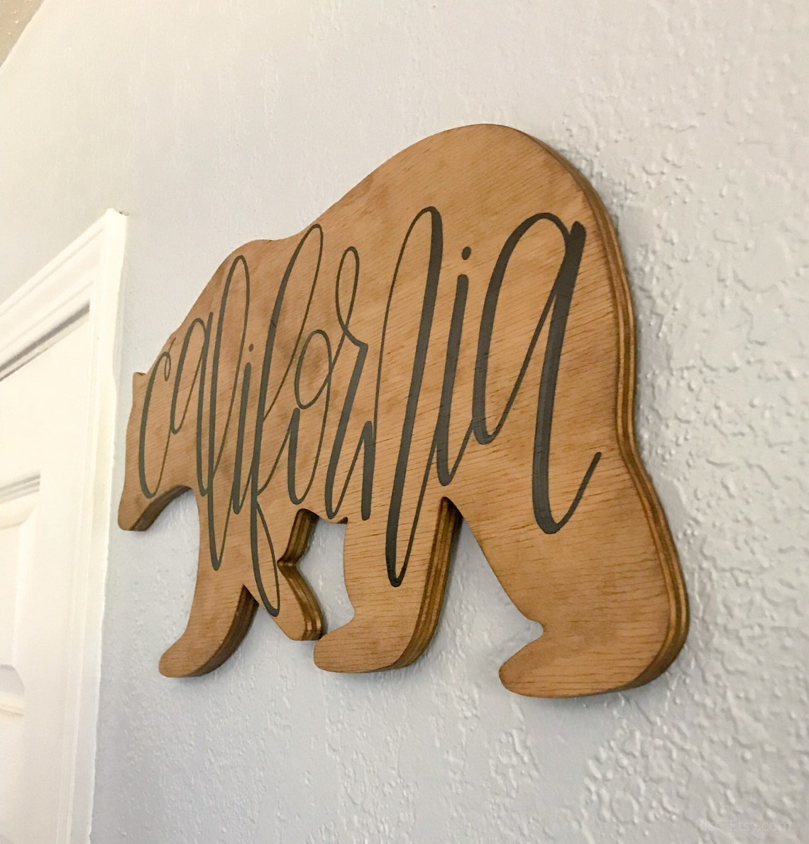 California Bear Wooden Sign Hand Lettered Calligraphy Custom - Etsy
