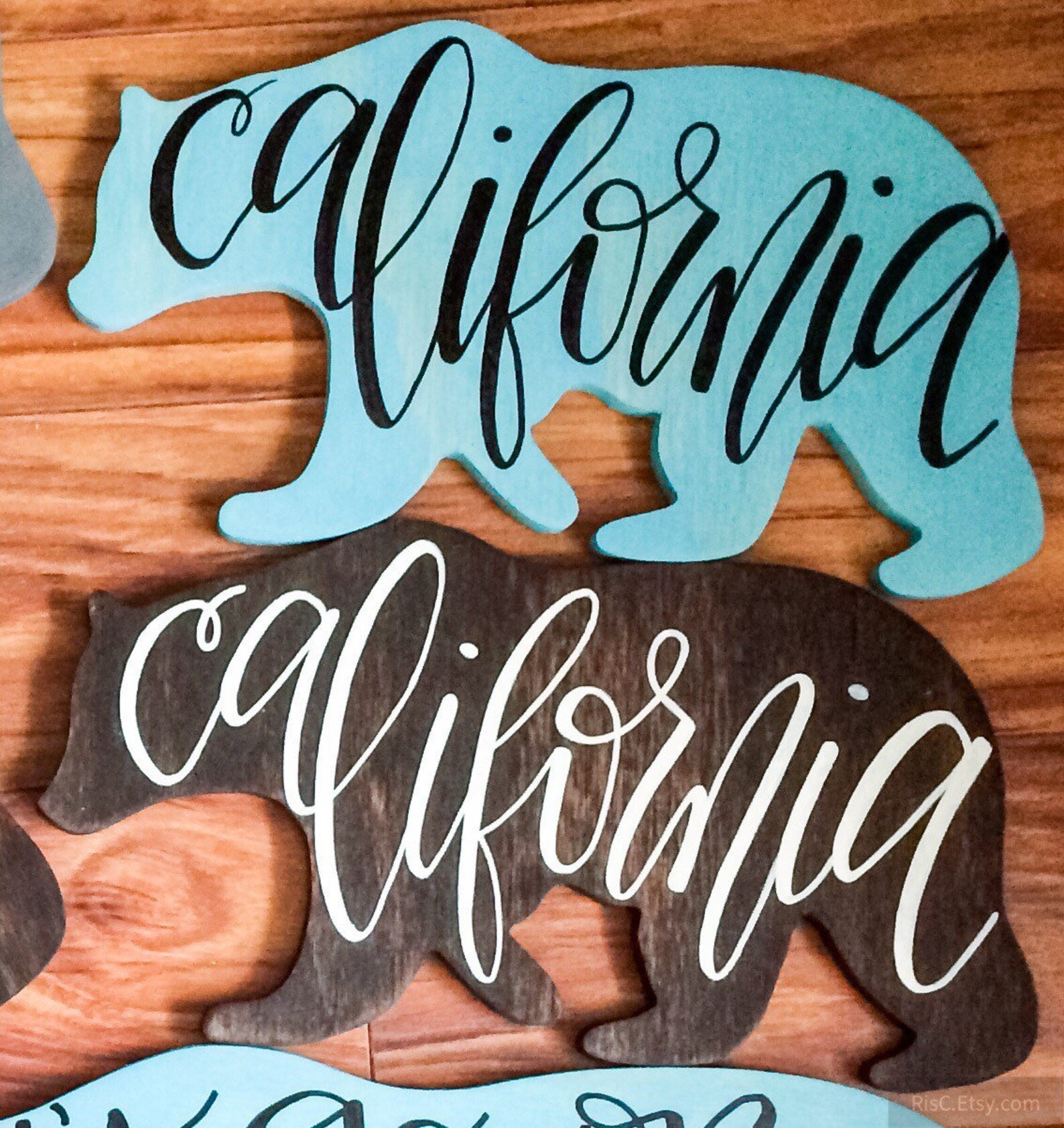 California Bear Wooden Sign Hand Lettered Calligraphy Custom - Etsy