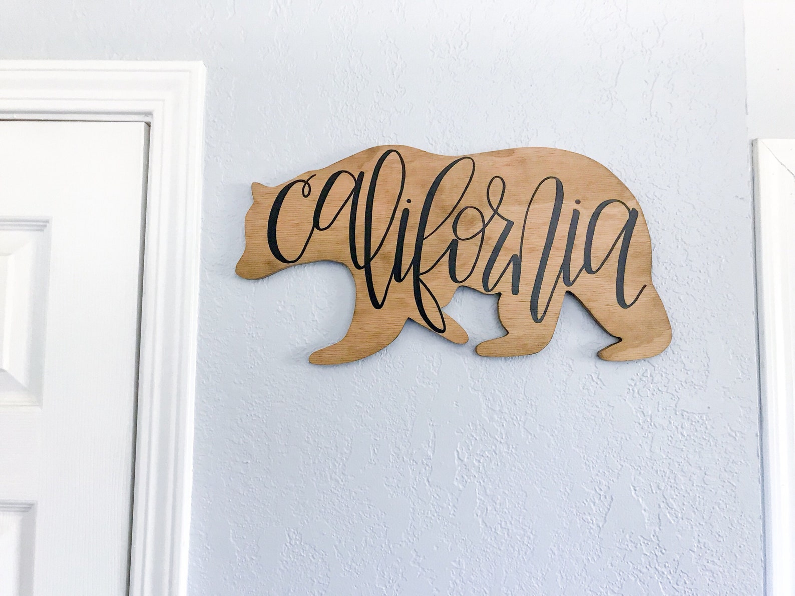 California Bear Wooden Sign Hand Lettered Calligraphy Custom - Etsy