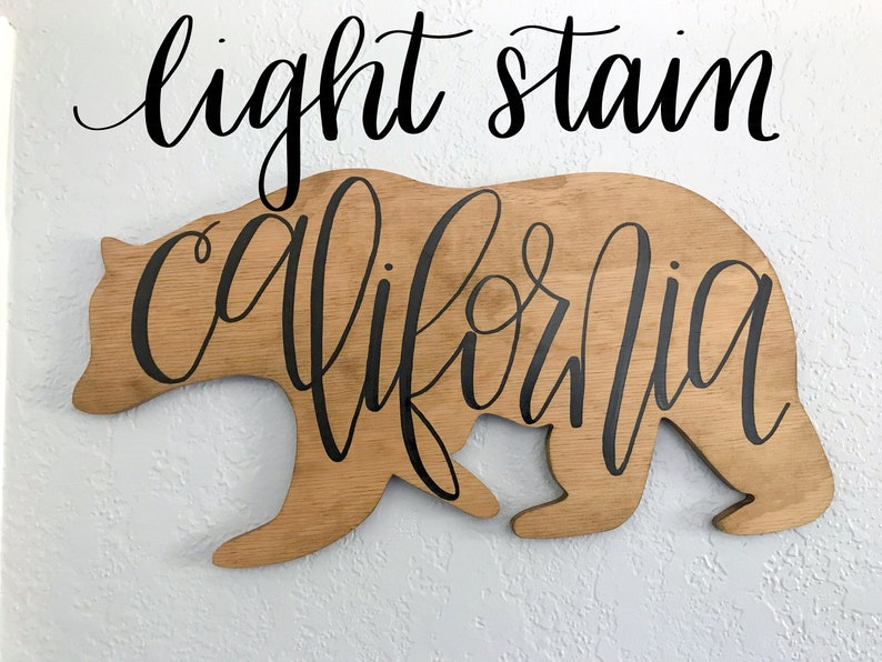 California Bear Wooden Sign Hand Lettered Calligraphy Custom | Etsy