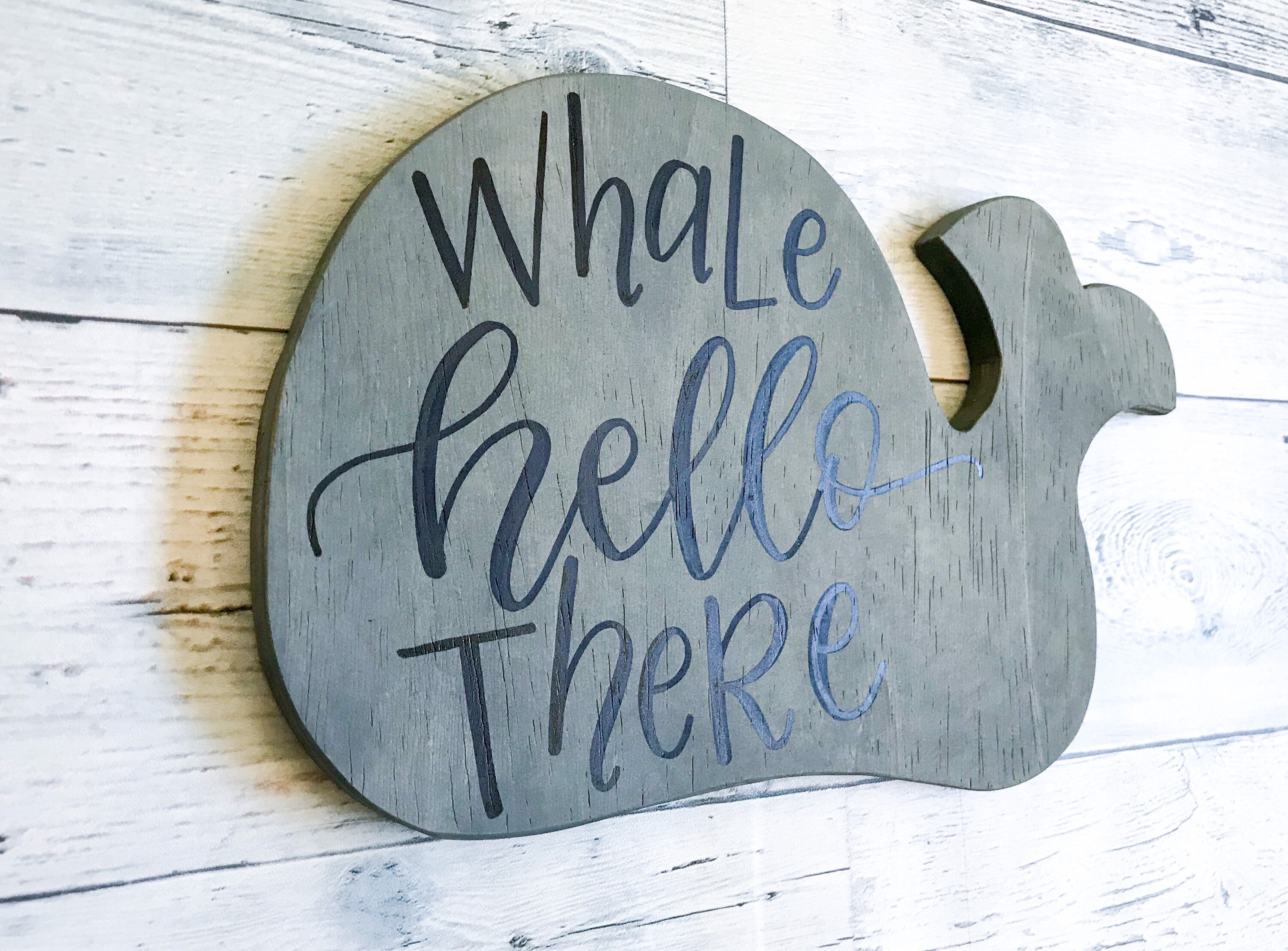 Wood Whale Sign Ocean Wall Art Wooden Whale Cutout Nursery | Etsy