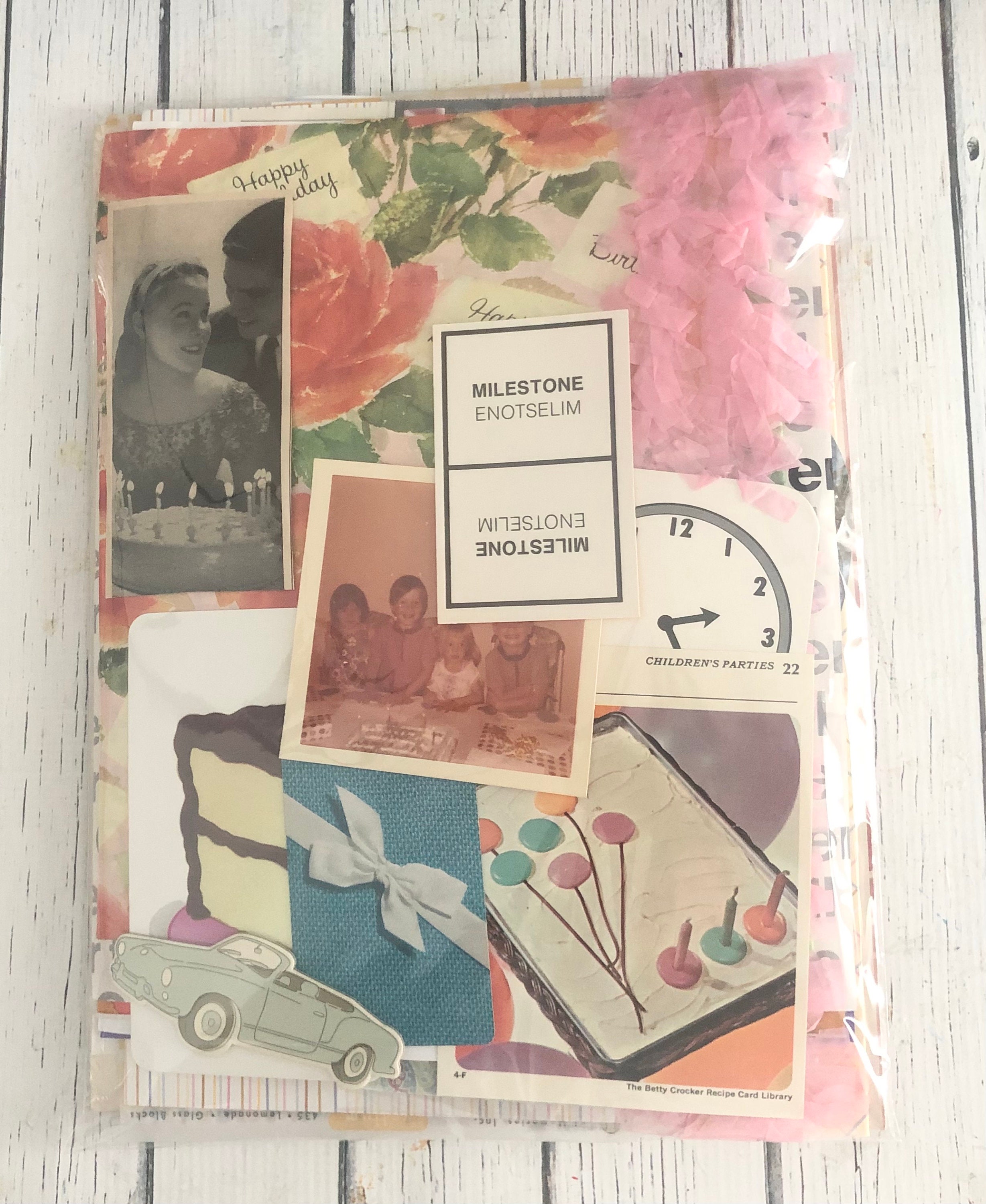 Vintage Happy Birthday Ephemera Kits Paper-crafting Kit Mixed - Etsy
