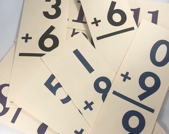 Vintage Flashcards, Math Flashcards, Black, Blue, Purple, Division ...