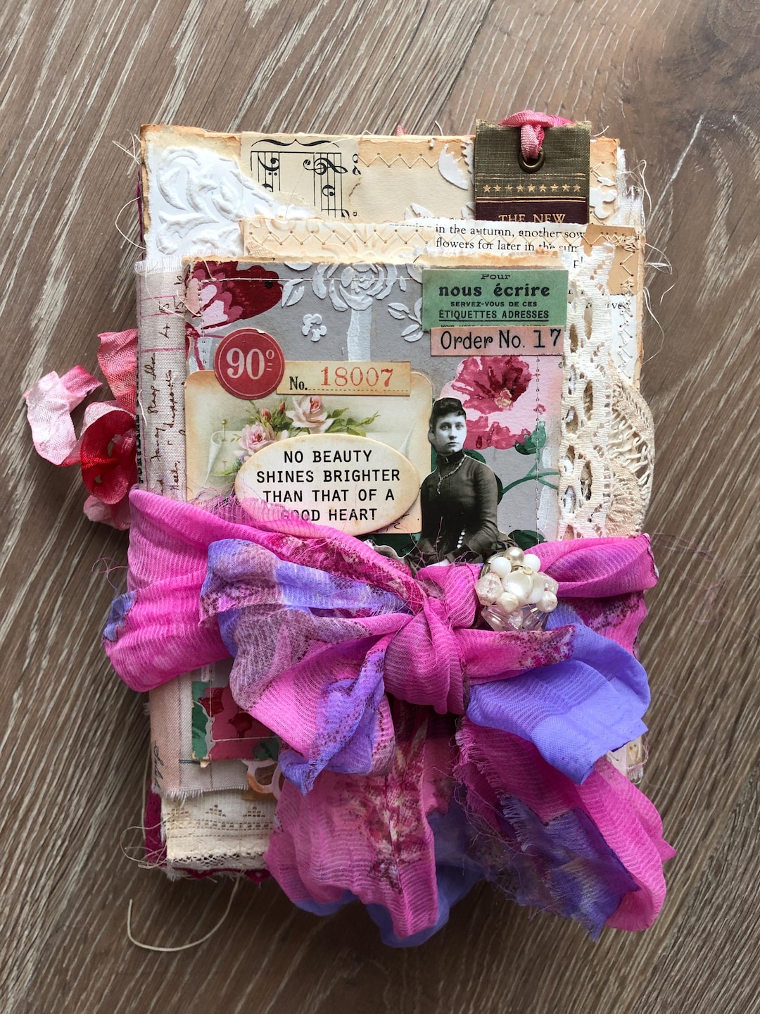 Handmade Tim Holtz Fabric Journal. Tim Holtz Fabric.junk Journal - Etsy