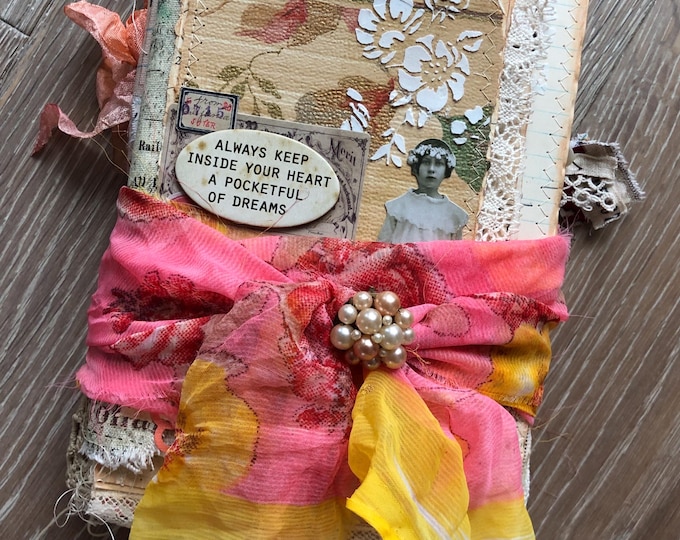 Handmade Tim Holtz Fabric Journal. Tim Holtz Fabric.junk Journal - Etsy