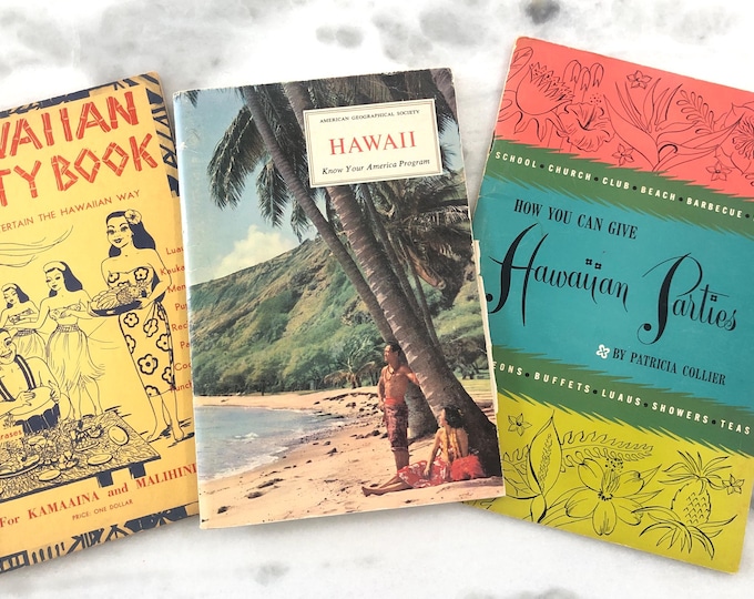 3 Vintage Hawaii Party Books & "know Your America" Hawaii Book Set ...