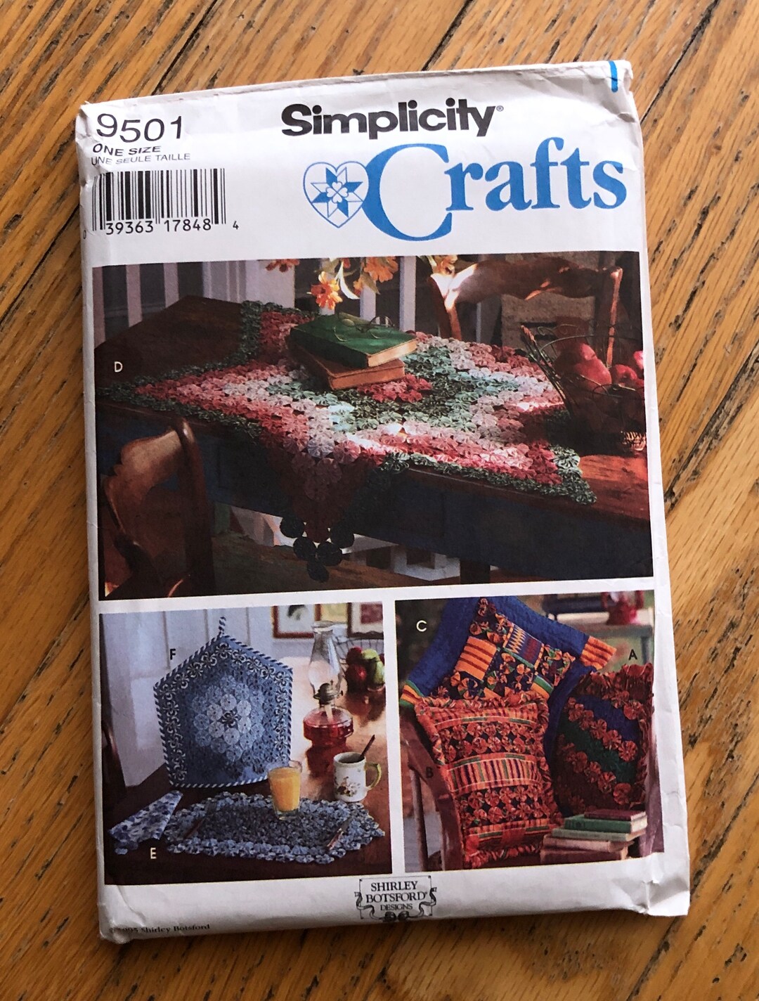 Yo-yo Simplicity Pattern #9501 NOS Yo-yo Pillow, Tabletopper, Tea Cozy ...