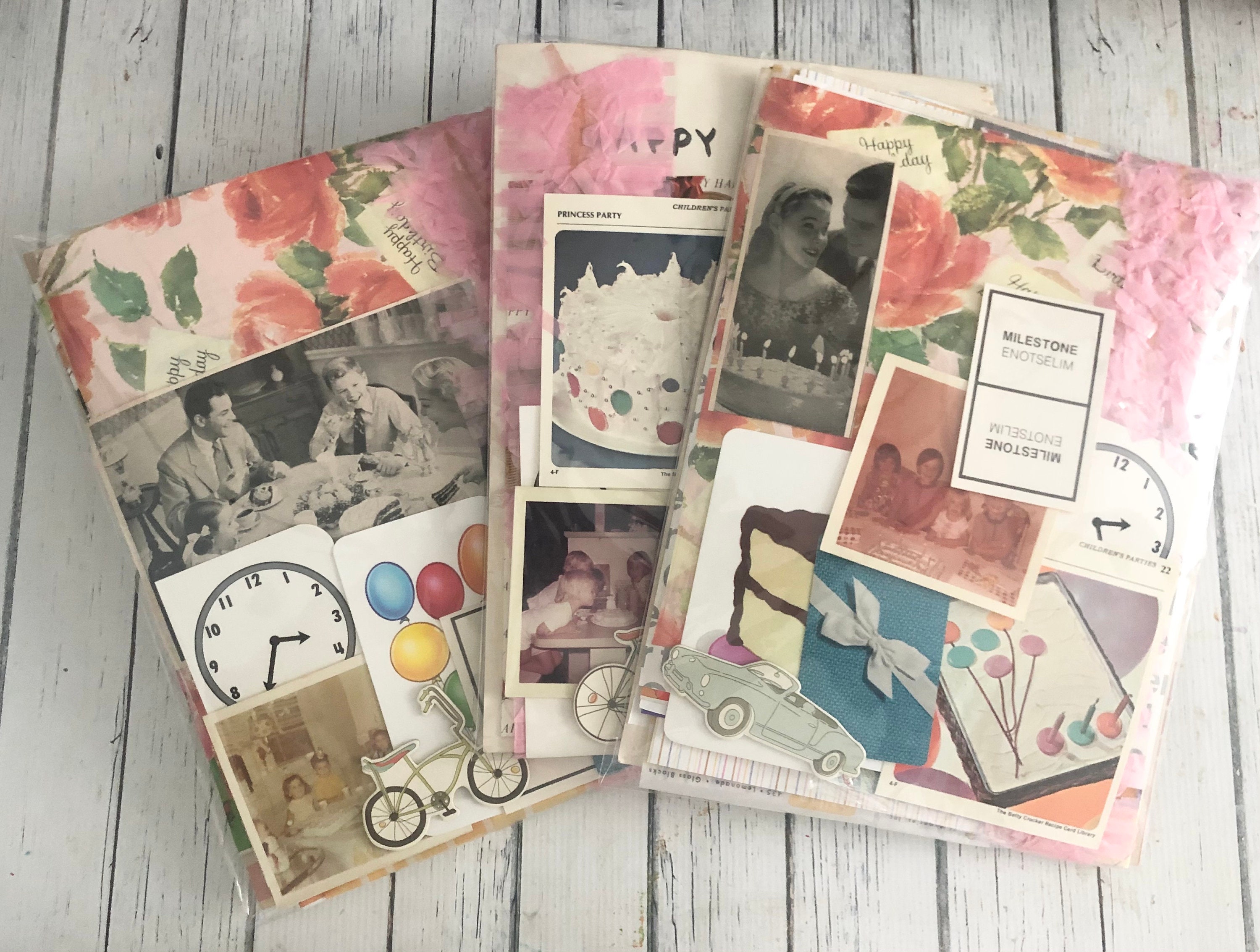 Vintage Happy Birthday Ephemera Kits Paper-crafting Kit Mixed - Etsy
