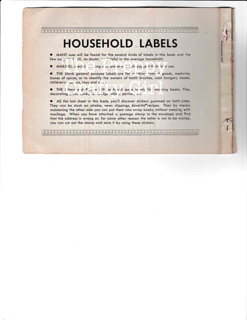 1920's Vintage Household Labels Printable Digital Download | Etsy