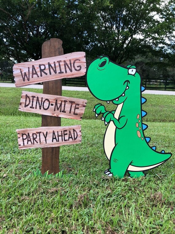 Dinosaur Birthday Party Decoration Sign From CS Cute Crafts | Etsy