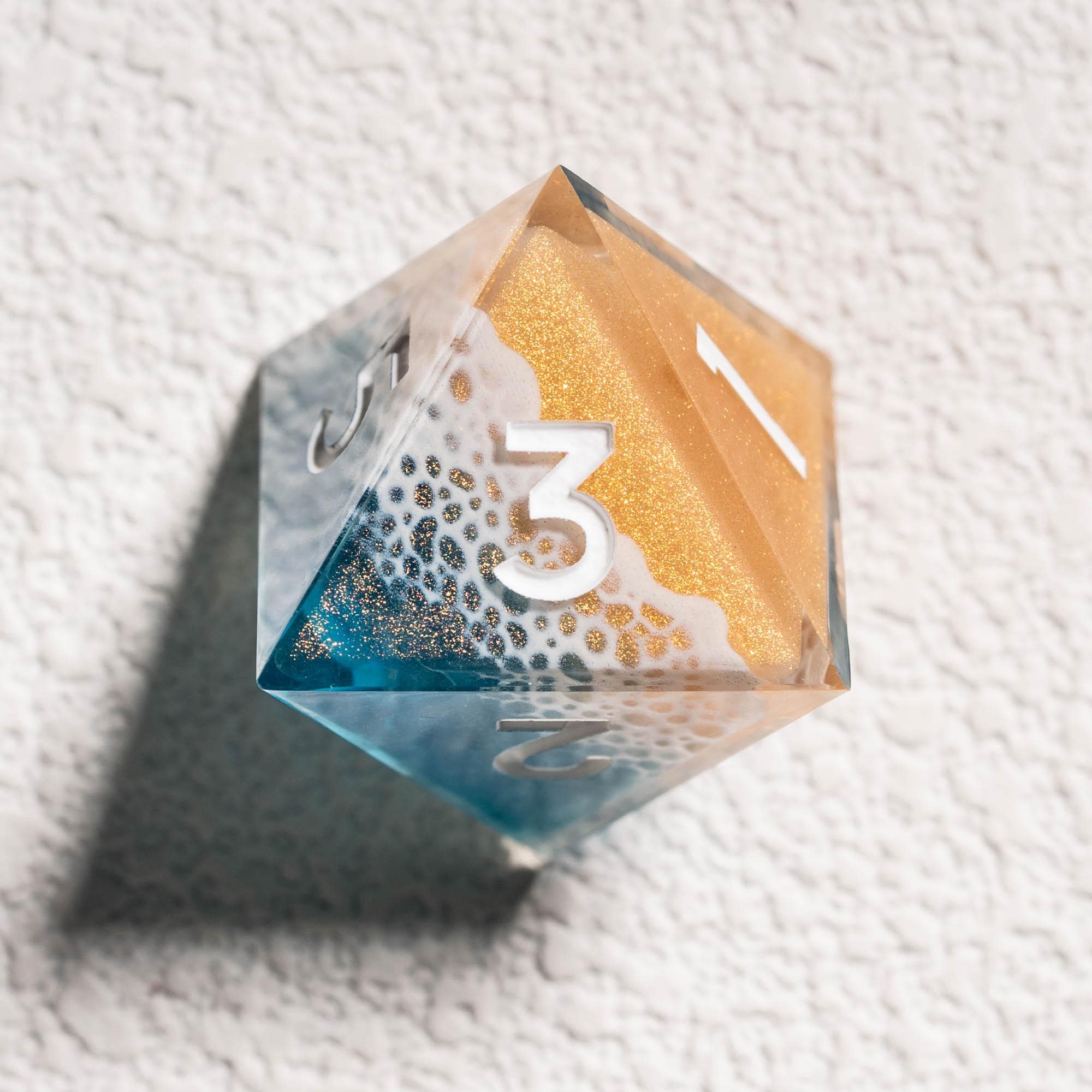 Summer Beach Resin Dice Set: Sharp Edge Polyhedral DND Dice - Etsy