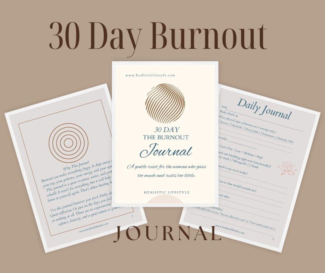 Burnout Recovery Journal: 30-day Self-care Prompts for Women (printable ...