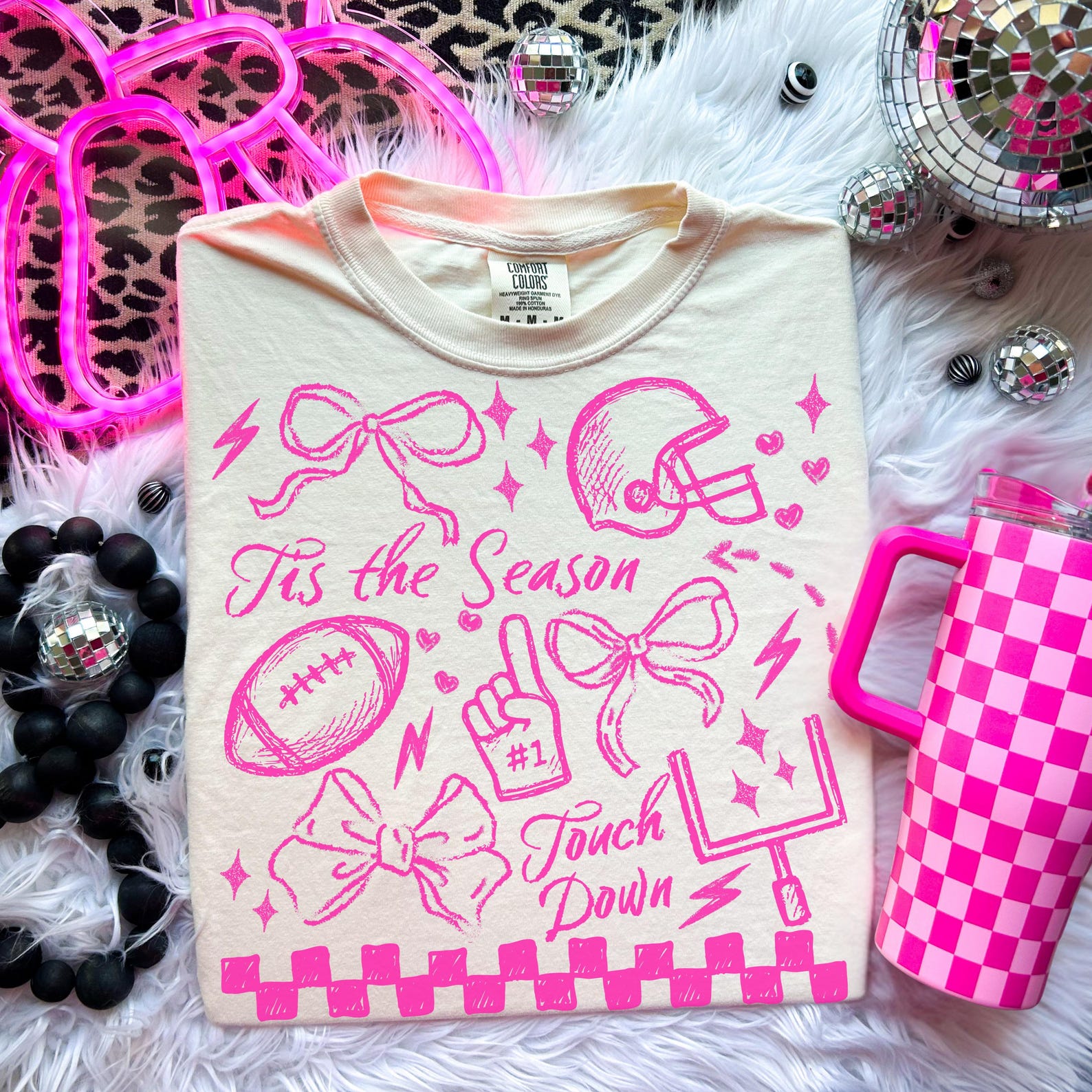 Pink Touch Down PNG | Coquette Football PNG | Tis the Season Bow ...