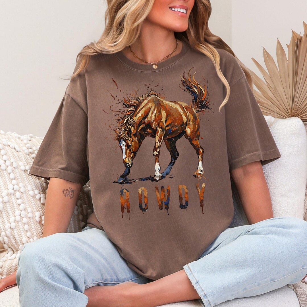 Distressed Brushstroke Rowdy Bucking Horse PNG | Cowboy Graphics ...