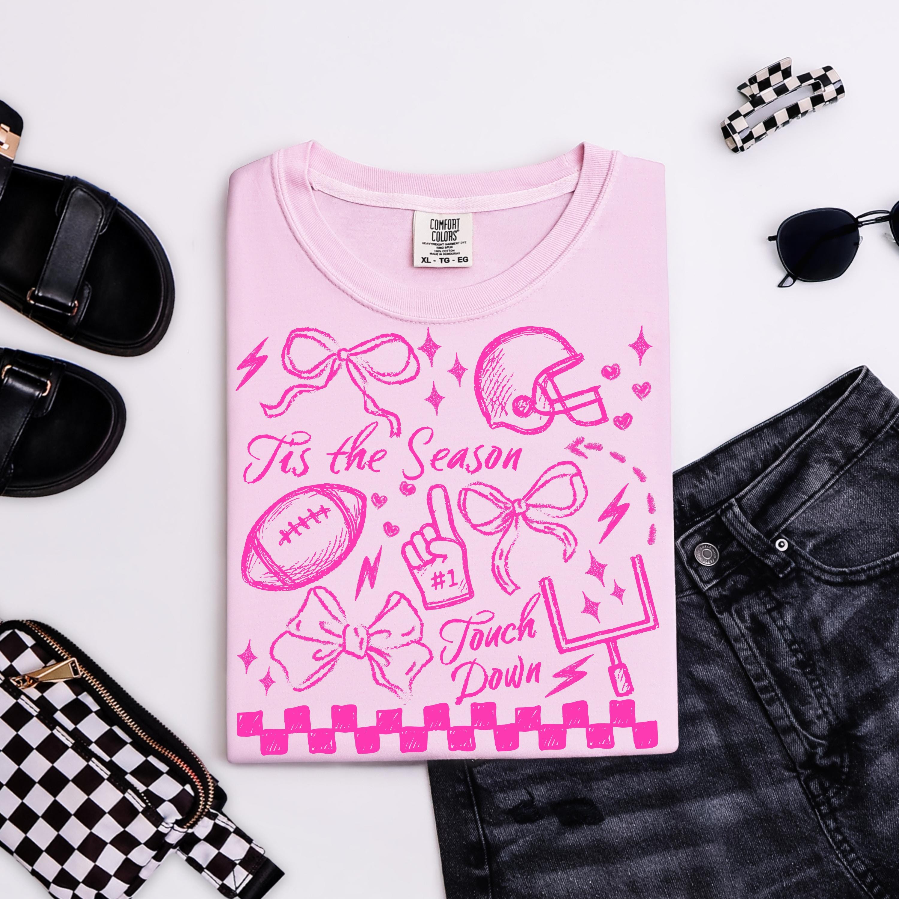 Pink Touch Down PNG | Coquette Football PNG | Tis the Season Bow ...
