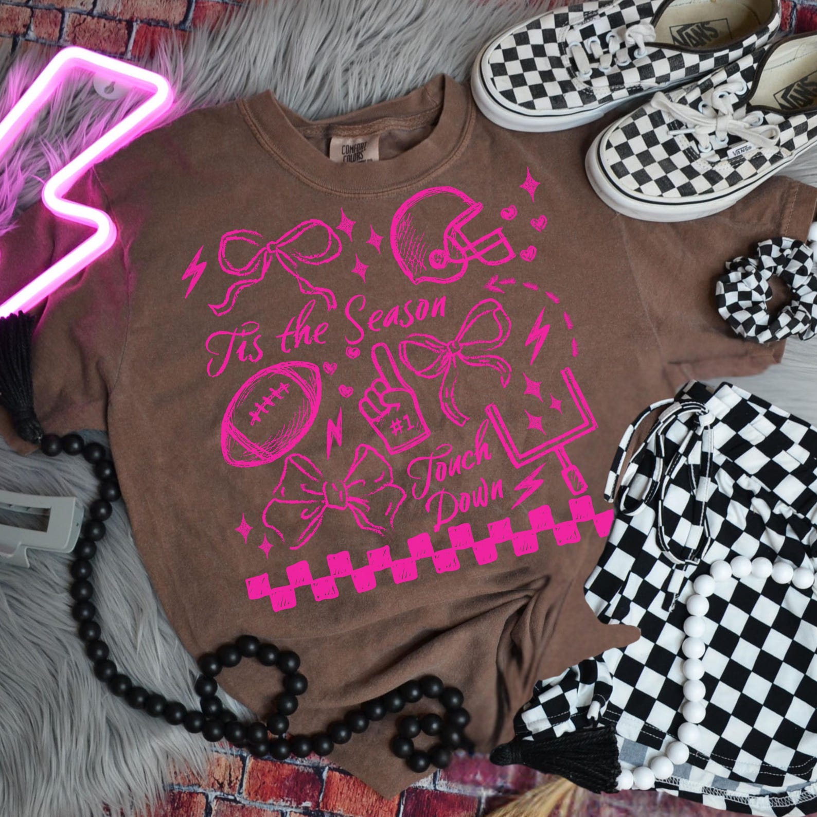 Pink Touch Down PNG | Coquette Football PNG | Tis the Season Bow ...