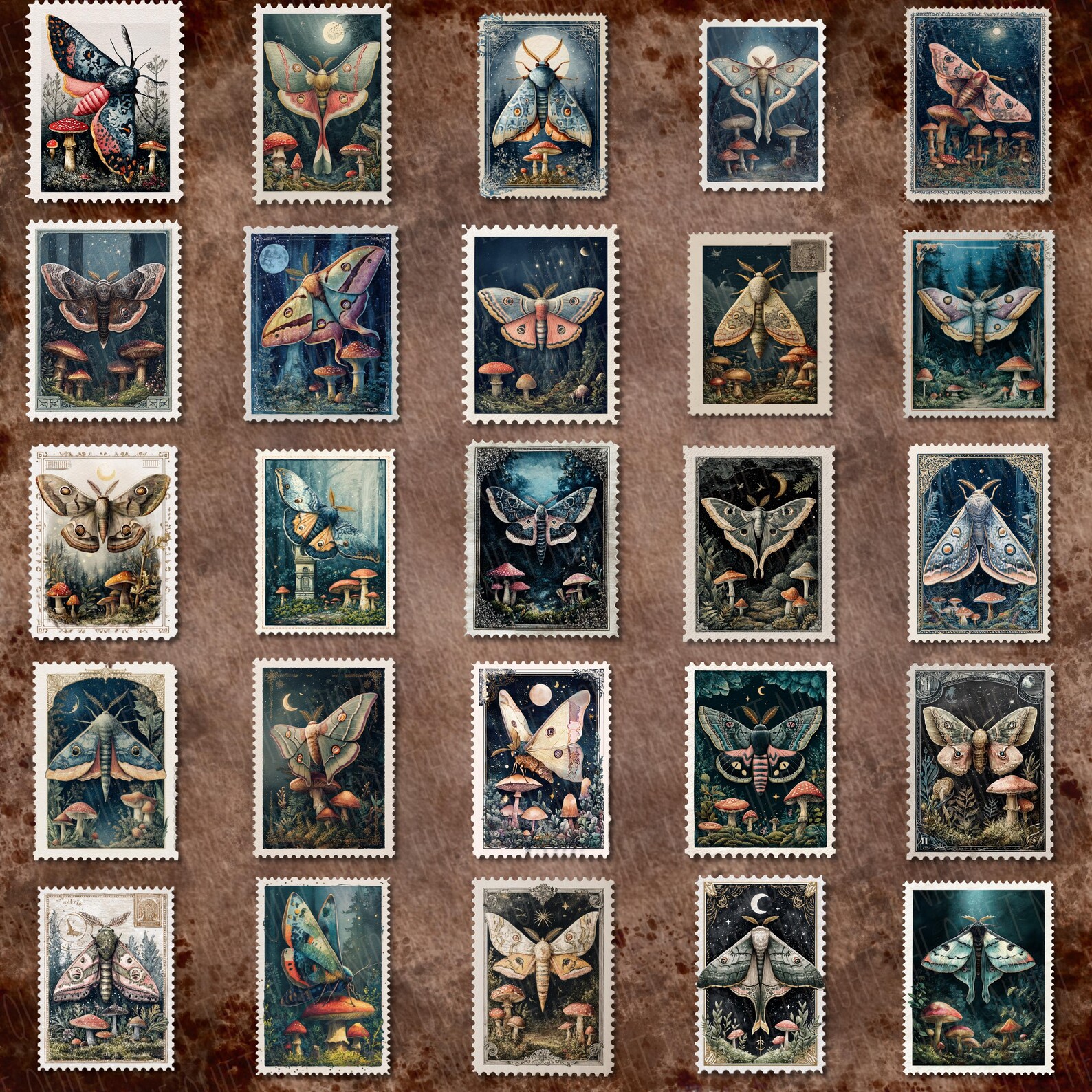 Watercolor Moth PNG Bundle | Celestial Moth PNG | Moth Graphics ...