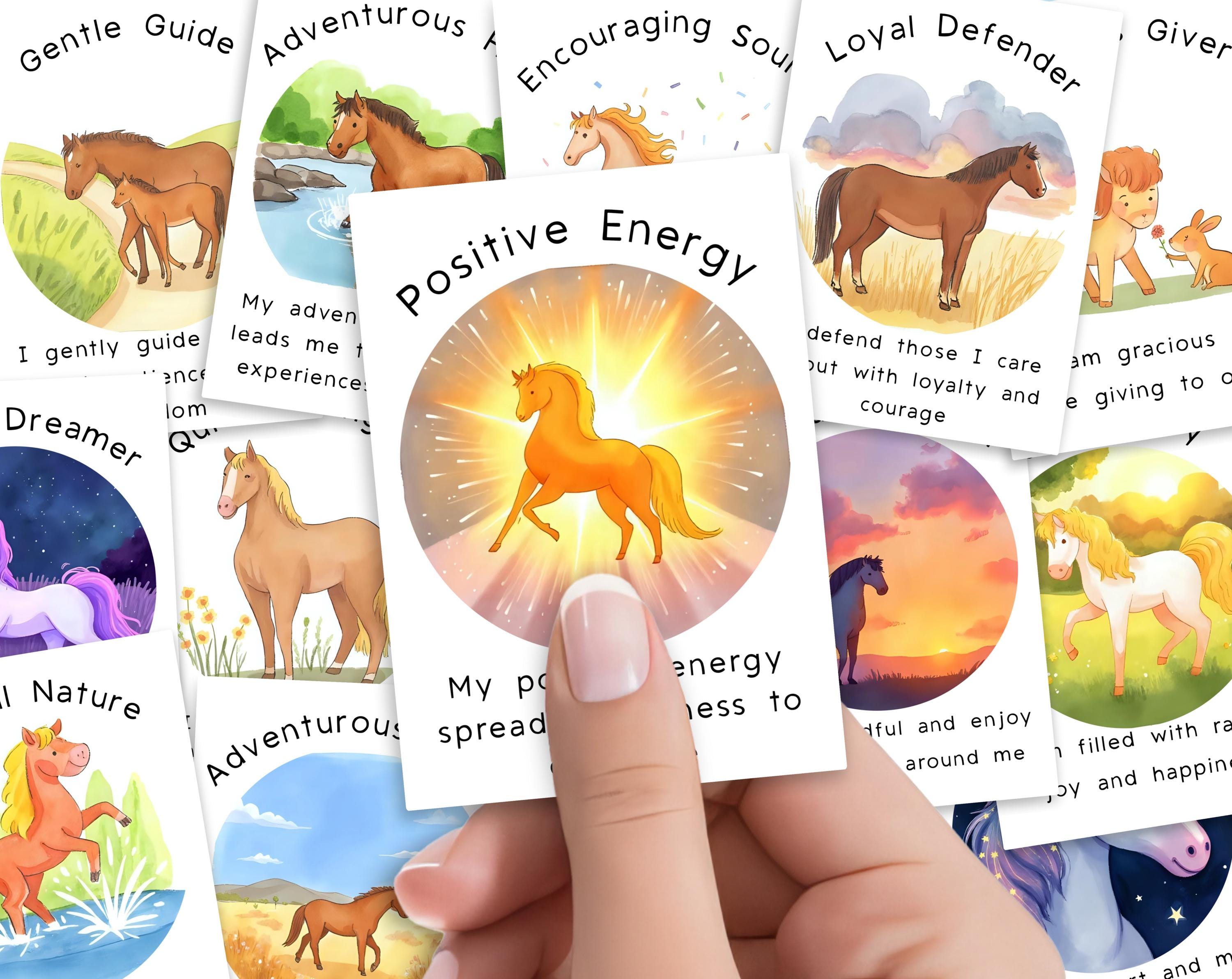 Printable Affirmation Cards for Girls Horse Themed Instant Download ...