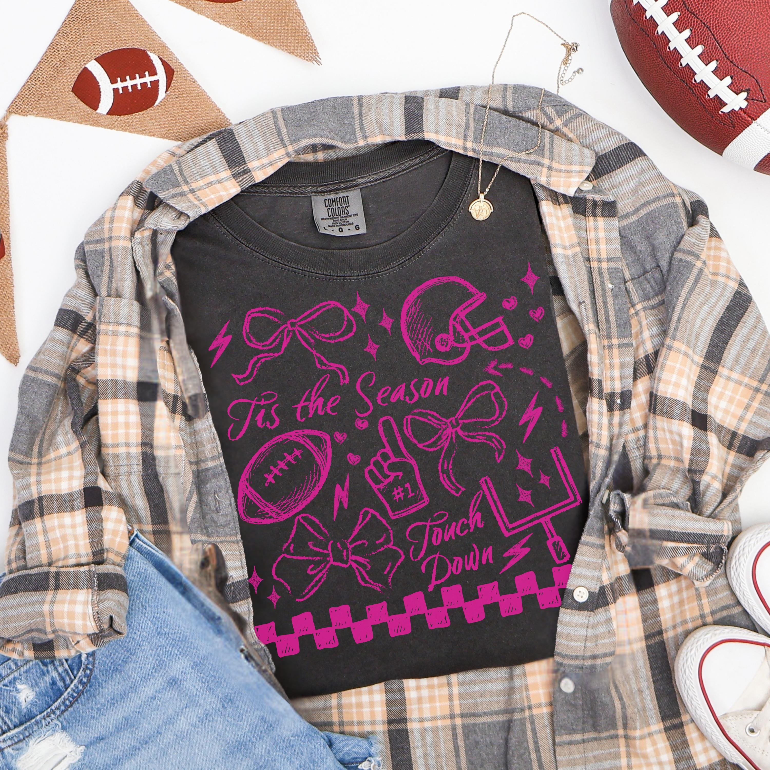Pink Touch Down PNG | Coquette Football PNG | Tis the Season Bow ...