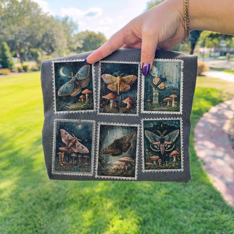 Celestial Moth PNG | Postage Stamp PNG | Whimsigoth | Moth Moon Png ...