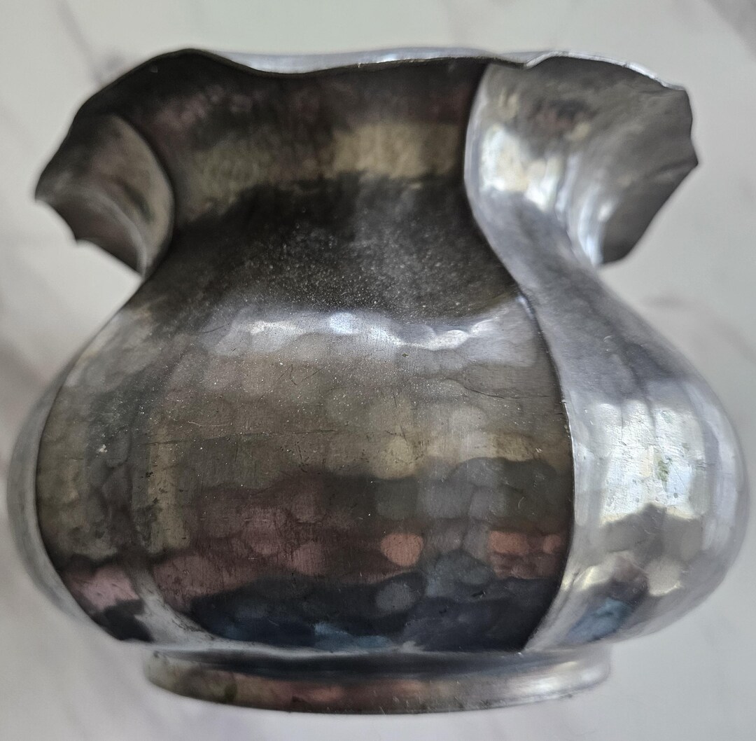 Vintage Italian Pewter Tulip Planter: Hammered Mid-century Decor ...