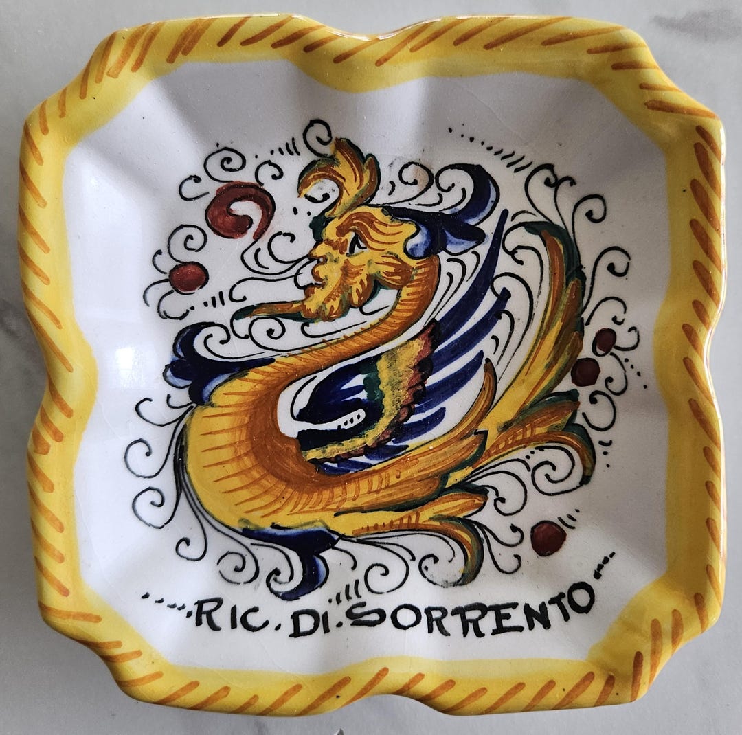 Deruta Raffaellesco Dipinto A Mano Side Dish 4.25” X 4.25”small Plate ...