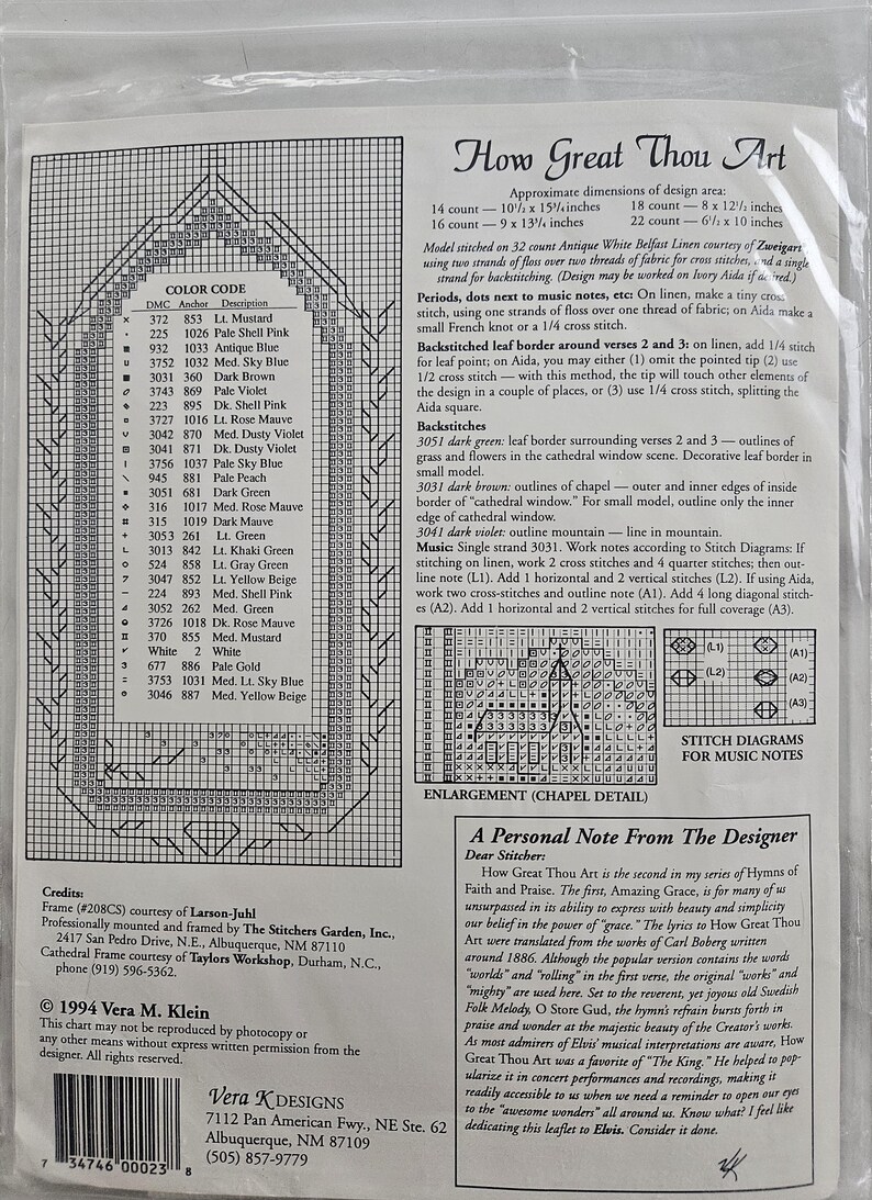 How Great Thou Art Cross Stitch Kit by Vera K Designs - Etsy