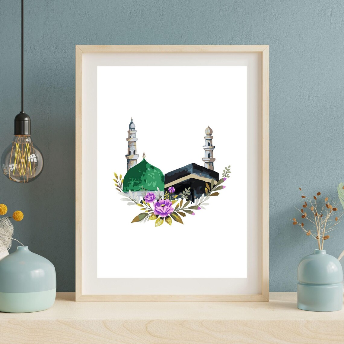 Holy Kabba & Madina Art: Islamic Wall Canvas (digital Download) - Etsy