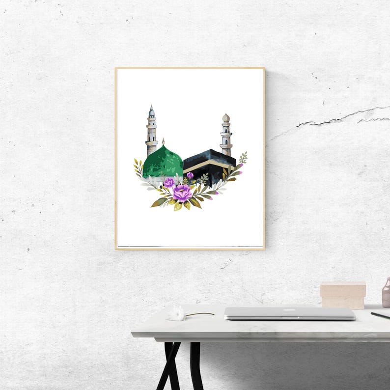 Holy Kabba & Madina Art: Islamic Wall Canvas (digital Download) - Etsy
