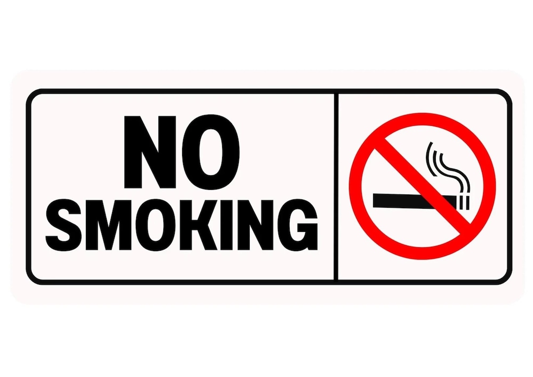 No Smoking Sign Sticker in A4 Size, Printable No Smoking, No Vaping ...