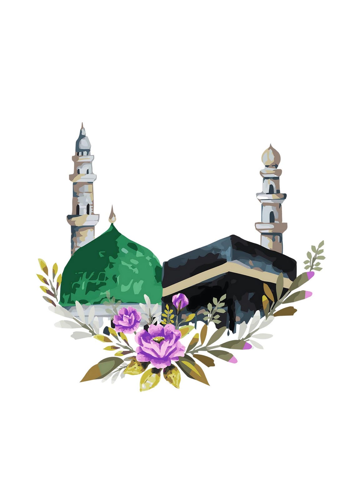 Holy Kabba & Madina Art: Islamic Wall Canvas (digital Download) - Etsy