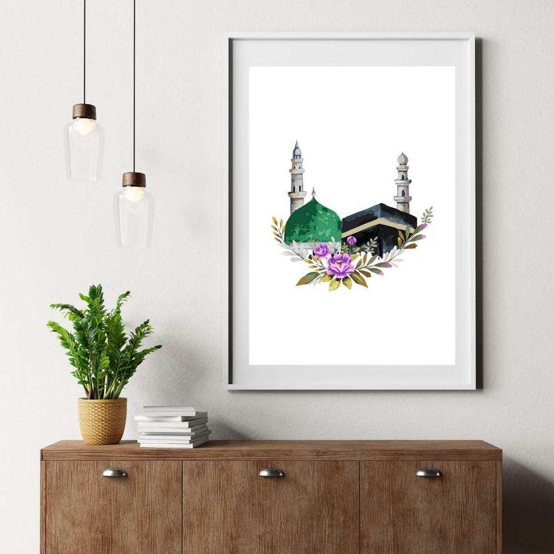 Holy Kabba & Madina Art: Islamic Wall Canvas (digital Download) - Etsy