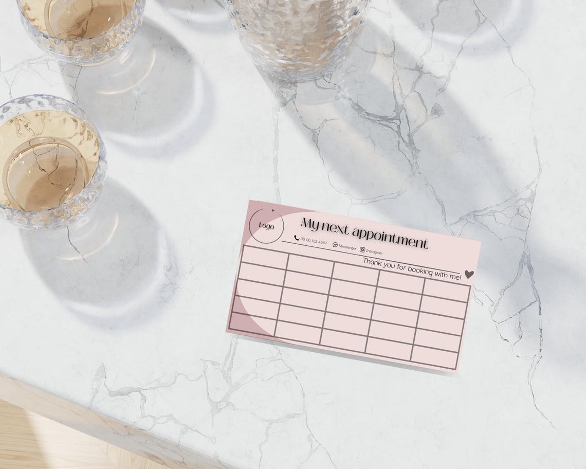 Appointment Card Template for Lash, Nail & Beauty – Editable Canva ...