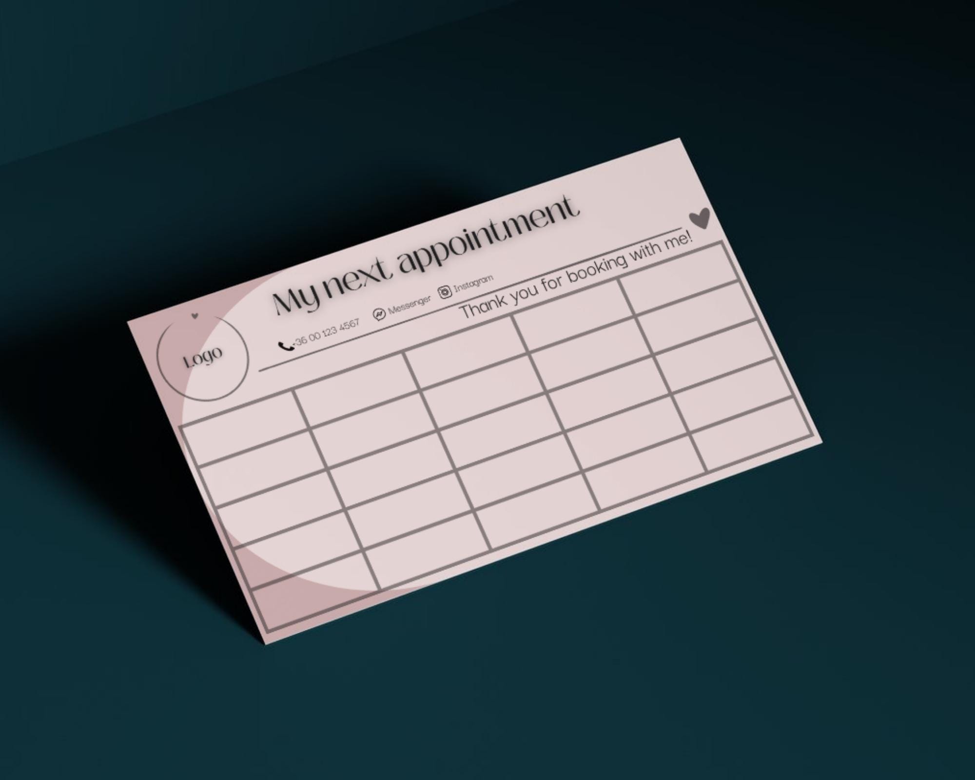 Appointment Card Template for Lash, Nail & Beauty – Editable Canva ...