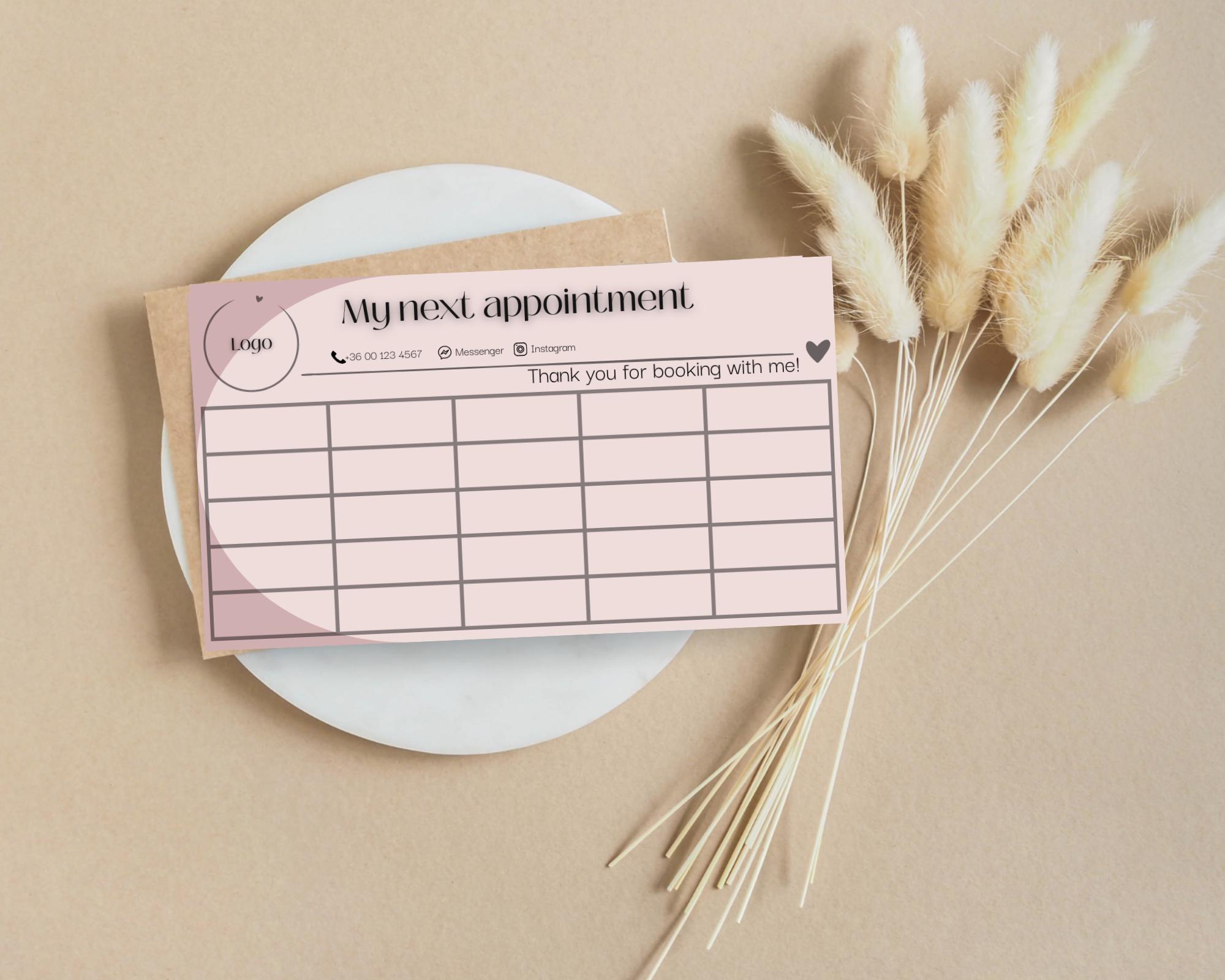 Appointment Card Template for Lash, Nail & Beauty – Editable Canva ...