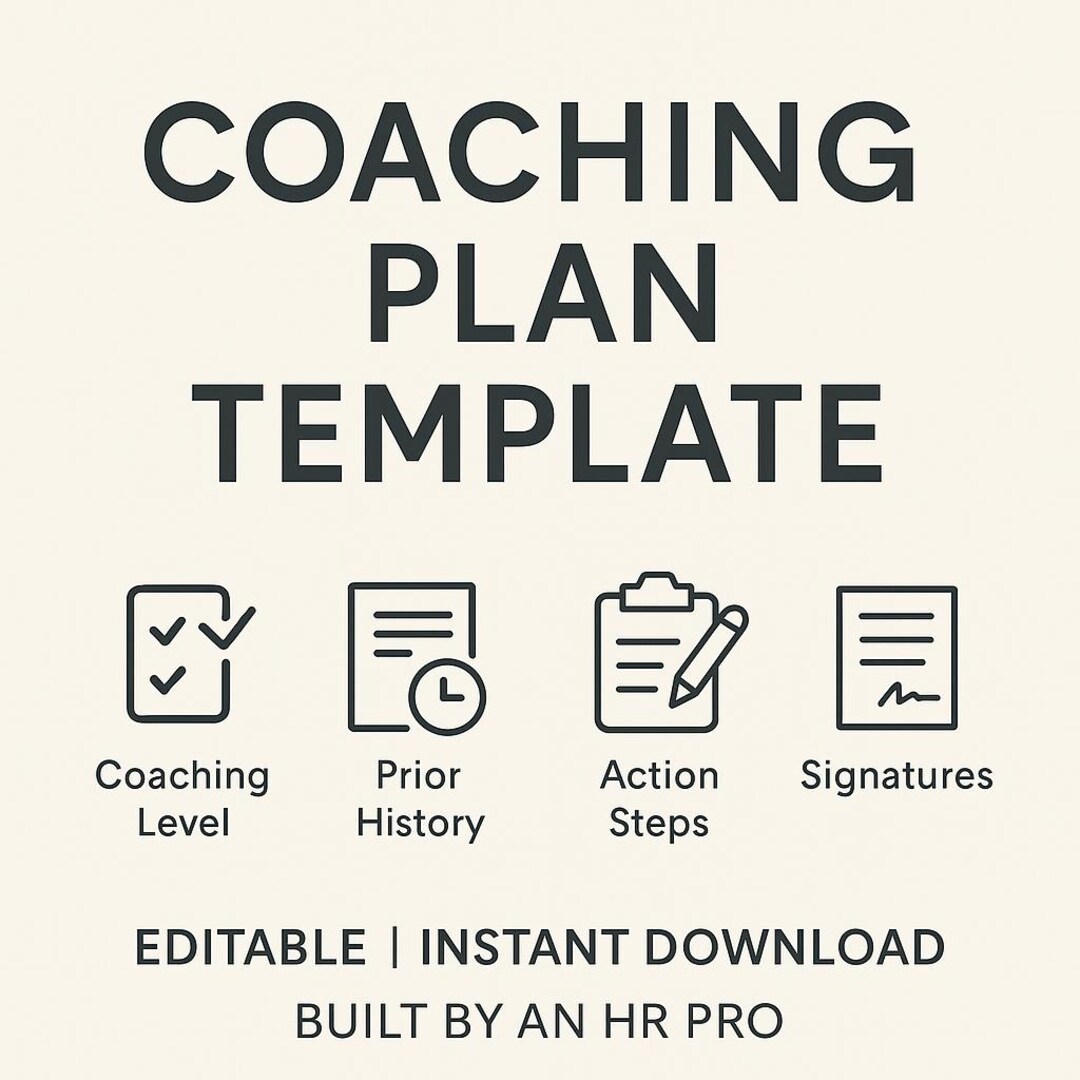 Coaching Plan Template | HR Disciplinary Form and Performance Plan ...