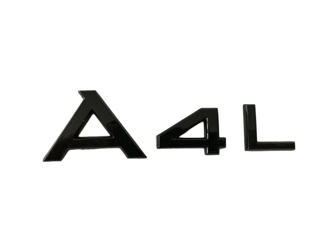Glossy Black Rear Trunk Emblem Badge for Audi A4L | Shiny Black A4L ...
