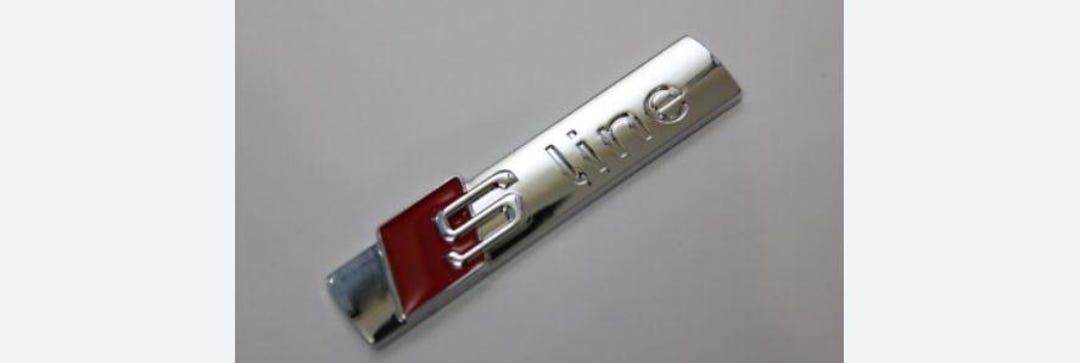 2x Chrome S LINE Side Fender Emblems 7.3cm – Audi Badge Stickers ...