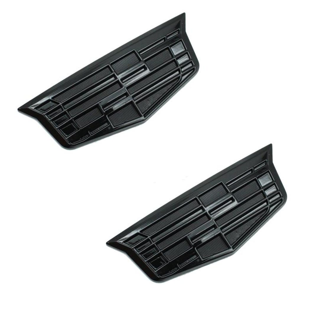 2 All Black Fender Side Emblems for Cadillac – 9cm Custom Black Badges ...