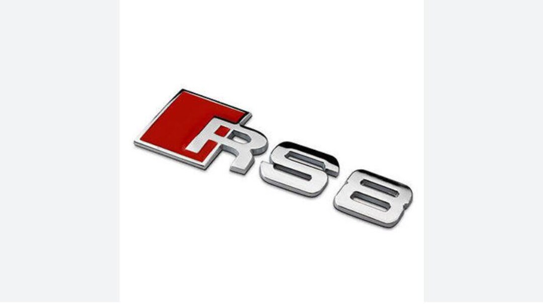 Chrome 3D RS8 Rear Trunk Emblem Badge – Shiny Audi RS 8 Logo ...