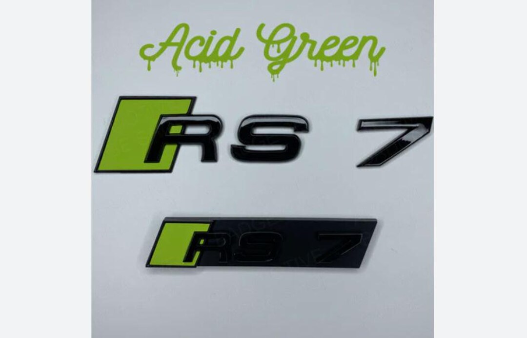 Gloss Green & Black 3D RS7 Rear Trunk Emblem Badge – Custom Audi RS 7 ...