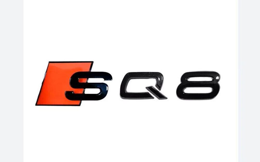 Gloss Orange & Black 3D Rear Trunk Emblem for Audi SQ8 | Custom SQ8 ...