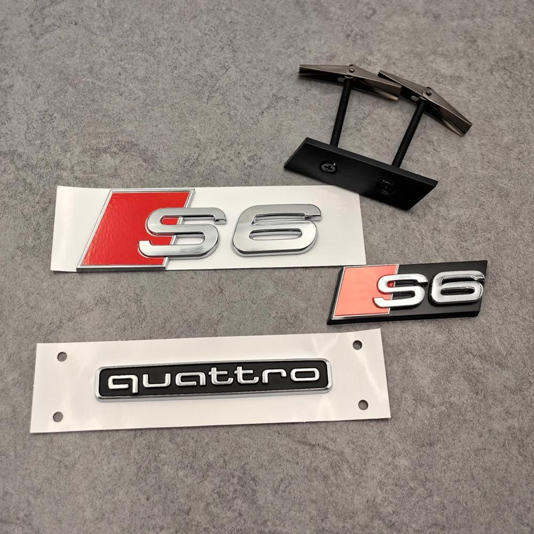 Set of 3 Chrome Emblems for Audi S6: Rear Emblem, Grille Emblem ...