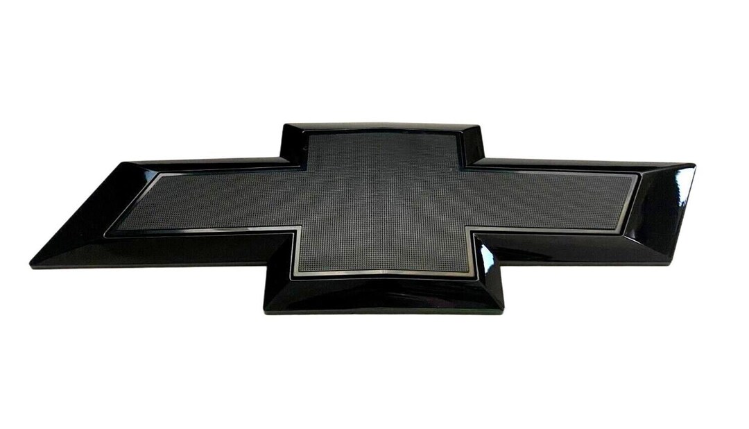 All Black Front Grille Bowtie Emblem Badge for Silverado 1500 2016 2017 ...