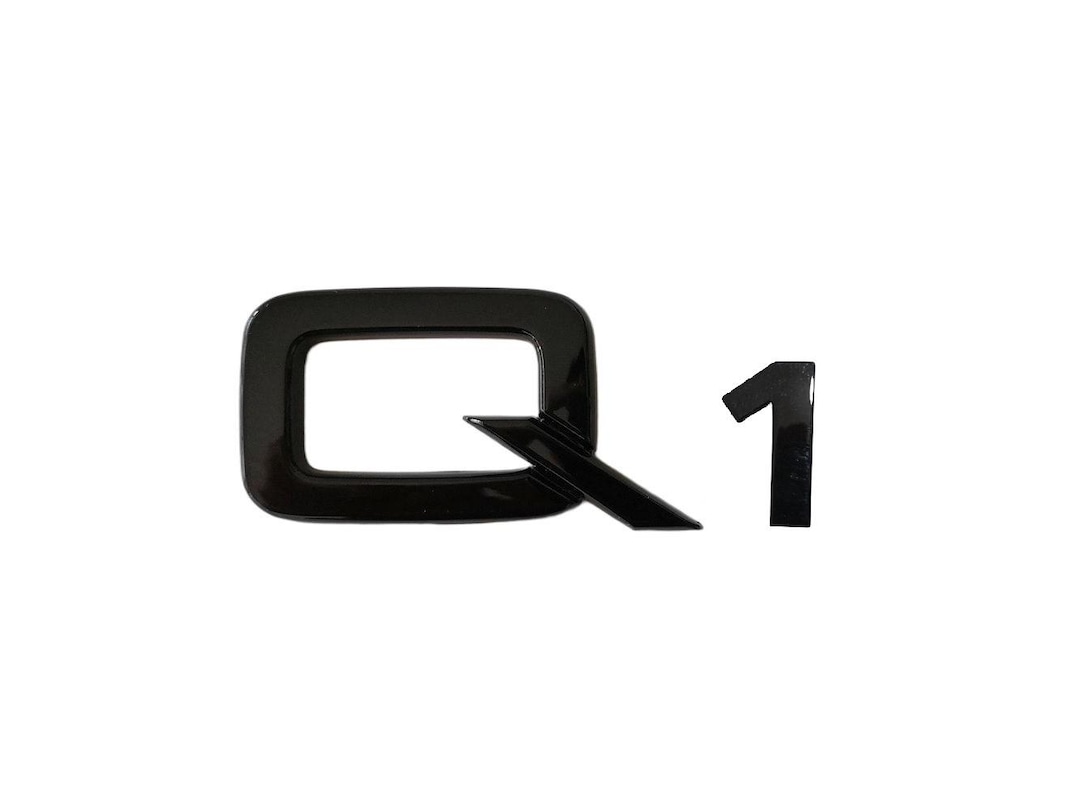 Glossy Black Rear Trunk Emblem Q1 – Custom Audi Q1 Badge | Blacked-out ...