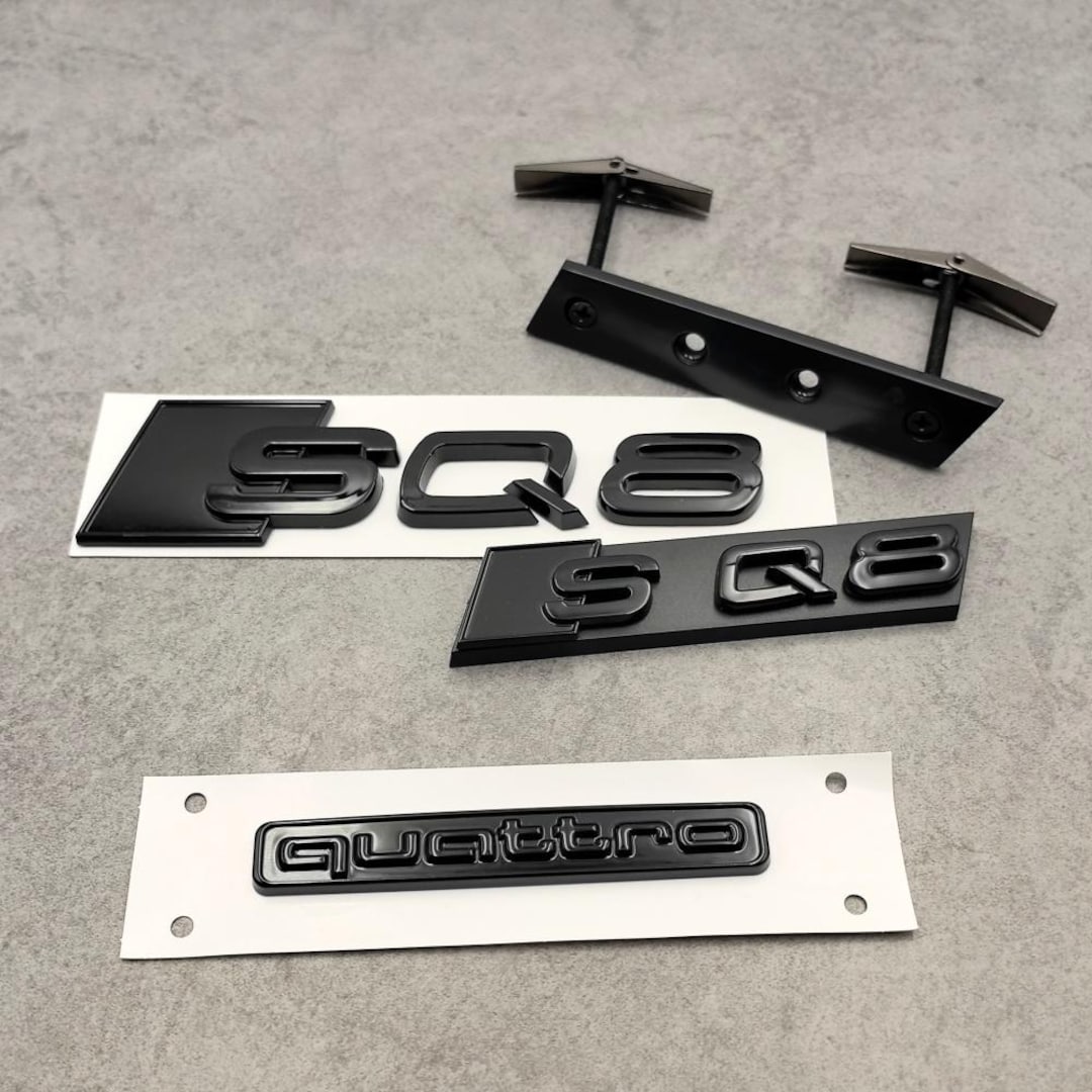 Set of 3 Gloss All Black Audi SQ8 Emblems – Rear SQ8 Badge, Front ...