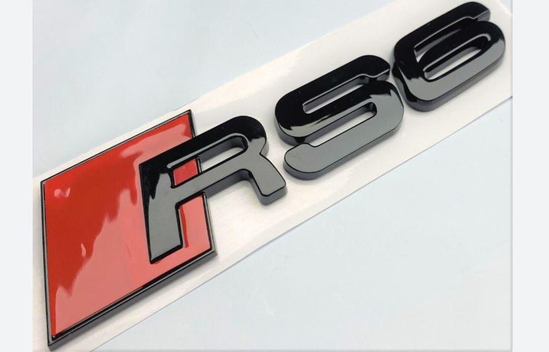 Gloss Orange & Black 3D Rear Trunk Emblem RS6 | Audi RS6 Custom Badge ...