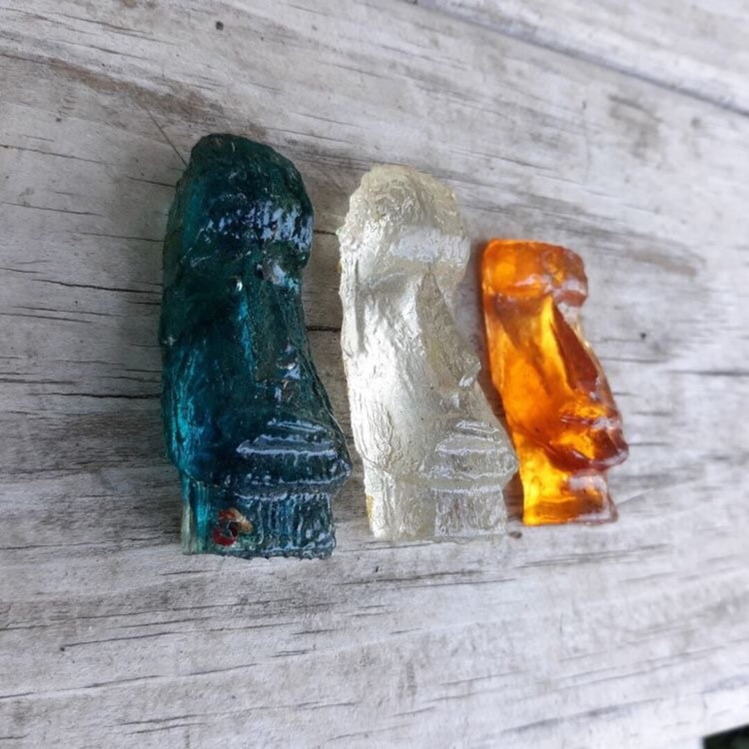 Trio of Resin Moai Minis - Etsy